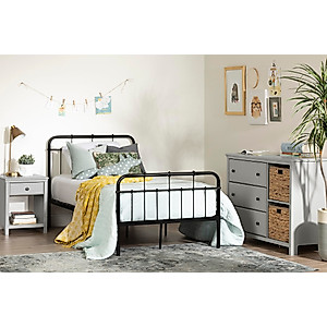 South Shore Cotton Candy Metal Complete Bed-Twin-Black