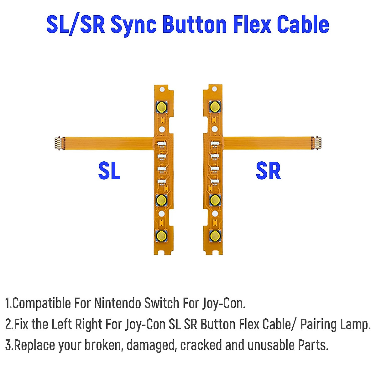 Mcbazel 18 in 1 Replacement Repair Kit for N-Switch Joy-Con with Screwdrivers Opening Tool, 3D Left Right Analog Joysticks, Buckle Lock, Charging Port Slider, Button Sync Flex Cable Set