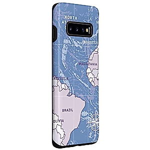 Galaxy S10 Dark Blue World Map West Africa And South America Case