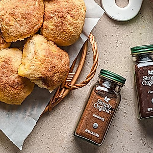 Simply Organic Pure Ground Nutmeg, 2.3 Ounce Jar,Aromatic, Subtly Spicy-Sweet Flavor, Organic, Kosher, No GMO, No ETO