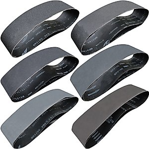 12 PCS 4 x 36 Inch Silicon Carbide Sanding Belts Assortment- 80, 120, 240, 400, 800, 1000 Grits Premium Sander Belts For Knife Sharpening and Metalworking