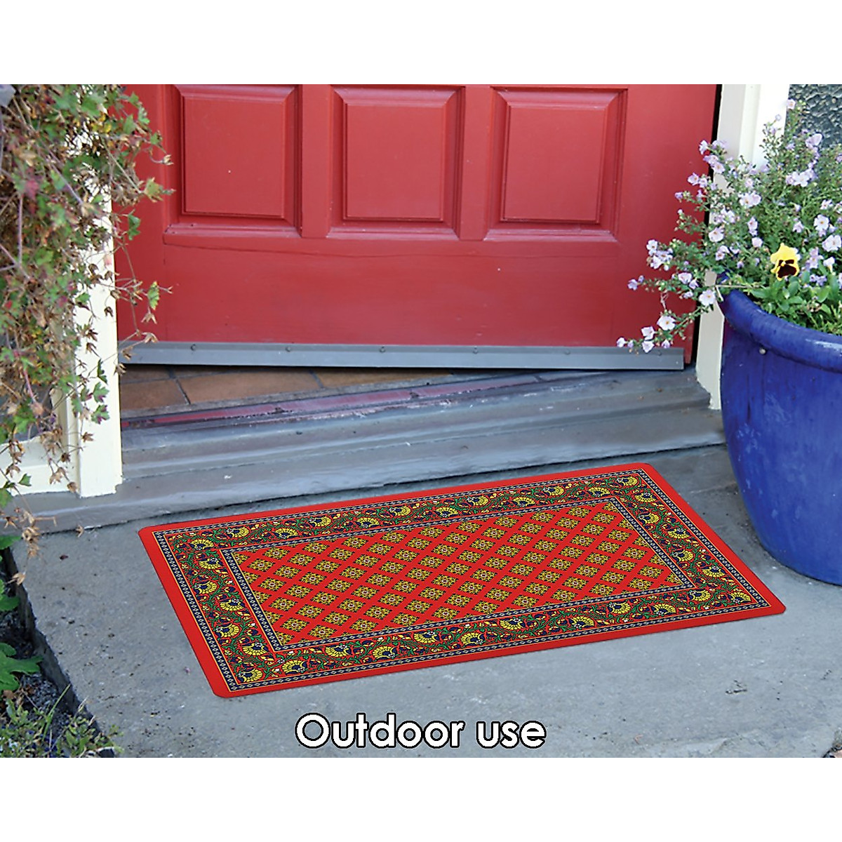 Toland Home Garden 800014 French Paisley- Red Pattern Door Mat 18x30 Inch Outdoor Doormat for Entryway Indoor Entrance