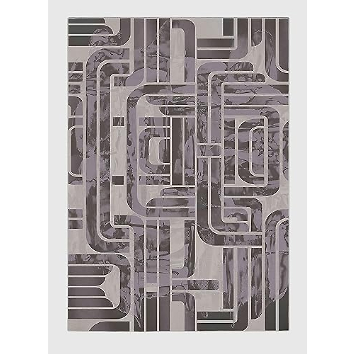 New Vintage Rug Lilac Ash Washable 5x7