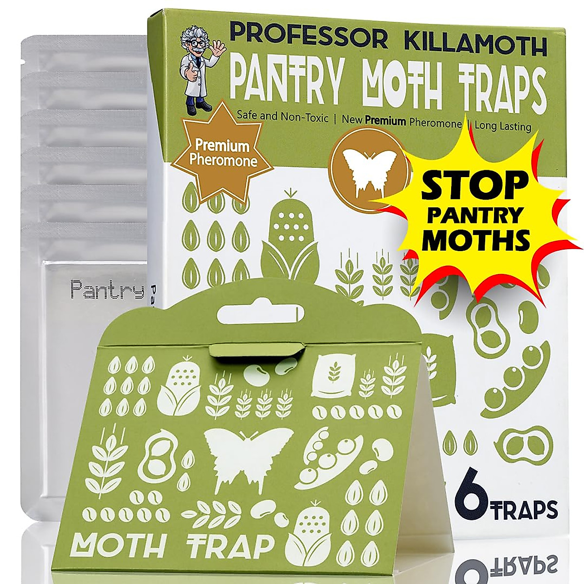 Pantry Moth Traps 6 Pack | Child and Pet Safe | No Insecticides | Premium Attractant