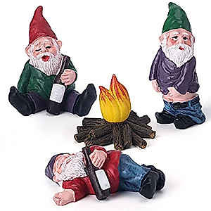 4PCS Drunk Gnomes Dwarf Garden Knomes Decorations Décor Clearance Drunken Figurines for Outdoor Indoor Patio Yard Lawn Porch Ornament Gift