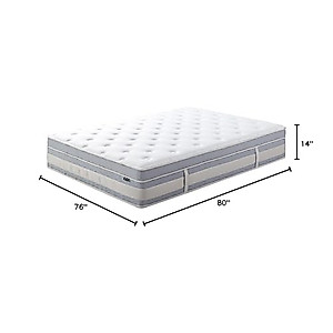 ZINUS 14 Inch Cooling Comfort Support Hybrid Mattress [New Version], King, Fiberglass Free, Medium Plush, Cooling Motion Isolation, Certified Safe Foams & Fabric, Mattress in A Box