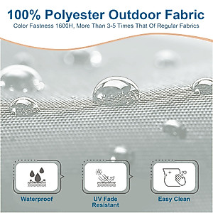 FSJITF Outdoor Weatherproof Sunproof Waterproof 75in Round Bed Cover,with Elastic Round Sofa Sun Bed Cushion Cover, Replacement Patio Furniture daybed Bed Cushion Cover,Covers ONLY (Gray)