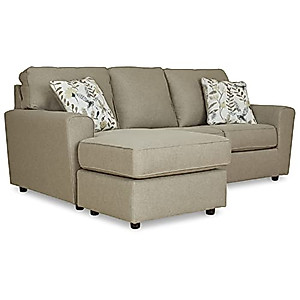 Signature Design by Ashley Renshaw Modern Sectional Sofa Couch with Chaise Lounge, Grayish Brown