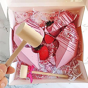 Large Wooden Hammer 7.3in Seafood Hammers for Cracking Crab Lobster Shellfish, Wooden Mallet for Chocolate Breakable Heart Smash, Crafts(6 Pack)