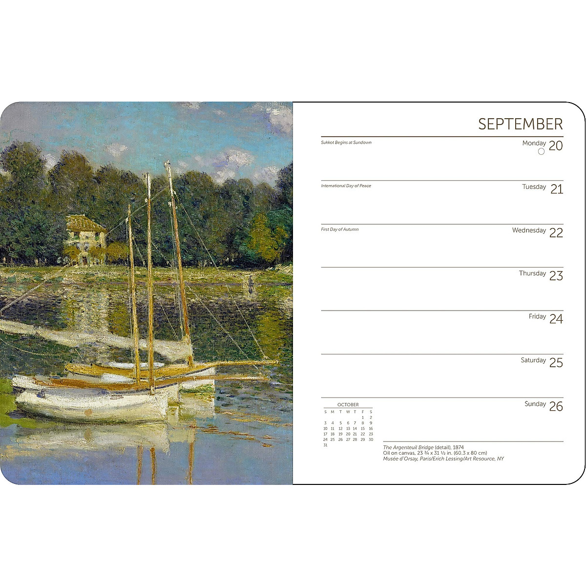 Monet Weekly Engagement Calendar 2021, Planner 6.5" x 8.5" Spiral Bound