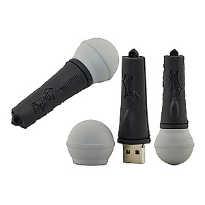 8GB Microphone Shape USB Flash Drive U Disk USB 2.0 Data USB Flash Disk Memory Stick Pen Drive Storage Device USB Drive External Storage Flash Disk (Black)