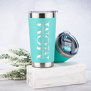 Personalized Mom Tumbler with Kids Names, Engraved, 20 or 30 Oz, 4 Fonts, 13 Colors, Custom Gifts for Mom from Kids, Mom's Coffee Tumbler