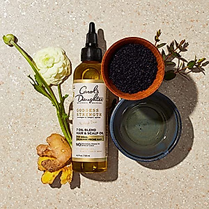 Carol’s Daughter Goddess Strength 7 Oil Blend Scalp & Hair Treatment Oil to Strengthen & Lengthen Curls – with Castor Oil, Olive Oil, Jojoba Oil - For Wavy, Curly, Coily, Natural Hair, 4.2 fl oz