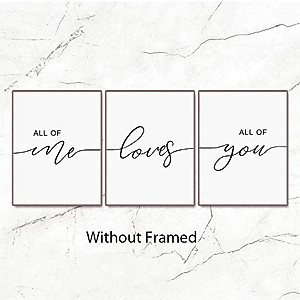 Set of 3, All of Me Loves All of You Print Quote, Bedroom Print Set, Minimalist Wall Art, Bedroom Poster, Above Bed Artwork, Home Decor,11x14inch Unframed