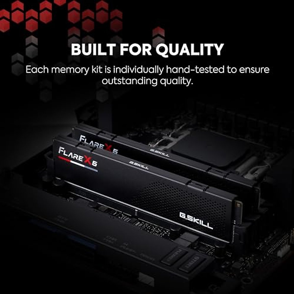 G.SKILL Flare X5 Series (AMD Expo) DDR5 RAM 64GB (2x32GB) 5600MT/s CL36-36-36-89 1.25V Desktop Computer Memory UDIMM - Matte Black (F5-5600J3636D32GX2-FX5)