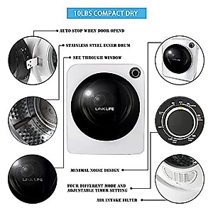 11Lbs 2.6 cu.f Electric Portable Clothes Dryer - LINKLIFE Portable Tumble Clothes Laundry Dryer, Stainless Steel Drum, Mechanical Control