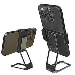 Warmyee Cell Phone Stand, Phone Holder,Adjustable Phone Stand for Desk, Thick Case Friendly Phone Holder Stand, Taller iPhone Stand Compatible with All Mobile Phone, iPhone 14- Black