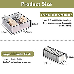 2 Pcs Wardrobe Clothes Organizer LACE INN Upgraded Drawer Wardrobe Closet Dresser Organizers for Clothing, Drawer Storage Organizer for Folding Jeans Bra Socks Underwear