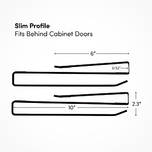 xympo Coffee Mug Hanger for Cabinet, Clip-On Shelf, for Cups, Utensil, Tumbler Lid, Screwless Install