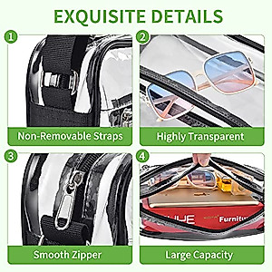 MAY TREE Clear Crossbody Bag Stadium Approved Clear Messenger Bag Suitable for Work, Travel, Concert and Sport Event