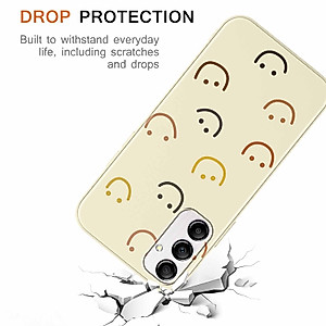 RUMDEY 2 Pack Happy Smile Face for Samsung Galaxy A14 5G 6.8" Phone Case,Aesthetic Cute Funny Design Cases Soft Silicone Slim TPU Shockproof Protective Bumper Cover for Women Men Girls-Kawaii Smiles