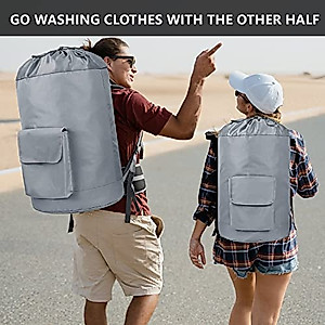 Laundry Bag Backpack Extra Large, 115L Laundry Backpack with Padded Shoulder Strap, Sturdy Travel Laundry Bag, Hanging laundry bag for College Dorm, Apartment, Durable Laundry Backpack Bag for Student