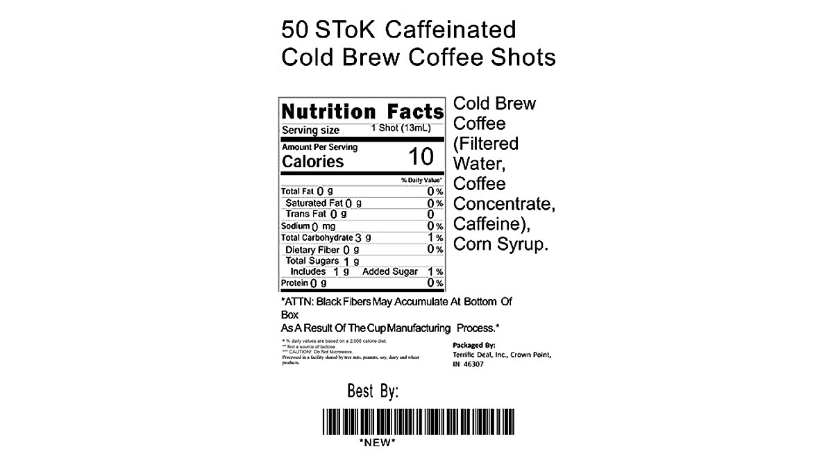 50 STOK Caffeinated Cold Brew Coffee Shots