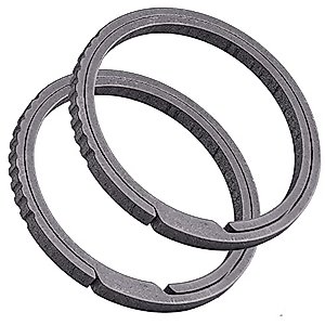 TISUR Key Rings for Keychains,Carabiner Keychain Ring Titanium Key Rings Heavy Duty Round Split Rings for Men and Women (2pcs Large key rings)
