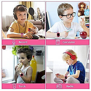 2Pack Kids Smartwatch Watch,Touchscreen Children Smart Watch with Mp3 Pedometer Flashlight Games Radio for Age 4-12 Years