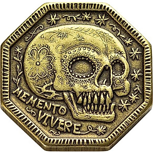 Memento Mori Brass Coin | Memento Vivere Stoic Reminder Token