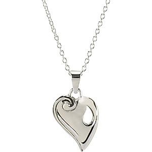 Dicksons The Reunion Heart Silver Plated 18 inch Chain and Heart Pendant Necklace