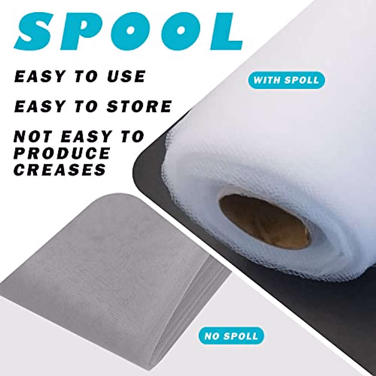 Tulle Fabric Rolls 54 inch by 20 Yards White Tulle Bolt for Wedding Decorations Party Baby Shower Table Skirt Tutu DIY Decor