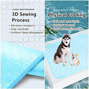 Dog Self Cooling Mat Pet,Breathable Summer Cooling Pads,WashableIce Silk Sleep Mat,Pet Cooling Blanket Sleeping Kennel Mat Pad Non-Toxic Sleep Bed Mat for Large Dogs Cats Animal Chilly Pad