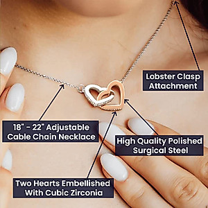 Granddaughter Necklace,Granddaughter Gifts From Grandpa Grandma, Granddaughter birthday Card Gifts To My Granddaughter Graduation Pendant Jewelry with Message Card and Gift Box, Metal, Cubic Zirconia