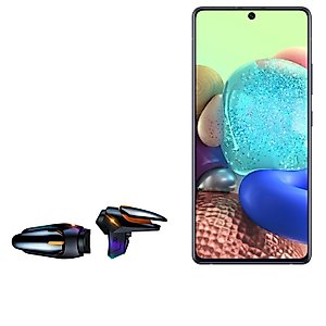 BoxWave Gaming Gear Compatible with Samsung Galaxy A71 5G - Touchscreen QuickTrigger Auto, Trigger Buttons Autofire Gaming Mobile FPS - Jet Black