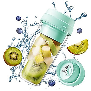 17PinHut Portable Blender, Personal Blender, With USB Magnetic contact charging, 14 oz Smoothie Blender, Made with high borosilicate glass Material Portable Juicer, Anti-silp Rubber Base, One-handed Drinking Mini Blender for Shakes and Smoothies