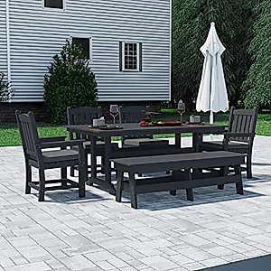 LyuHome Outdoor Long Bench for Dining Table, Dining Bench Indoor Outside Rustic Bench Waterproof Christopher Knight Bench for Front Porch Locker Room Garden (Grey)