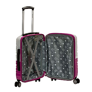 Rockland Melbourne Hardside Expandable Spinner Wheel Luggage, Two Tone White, 2-Piece Set (20/28)