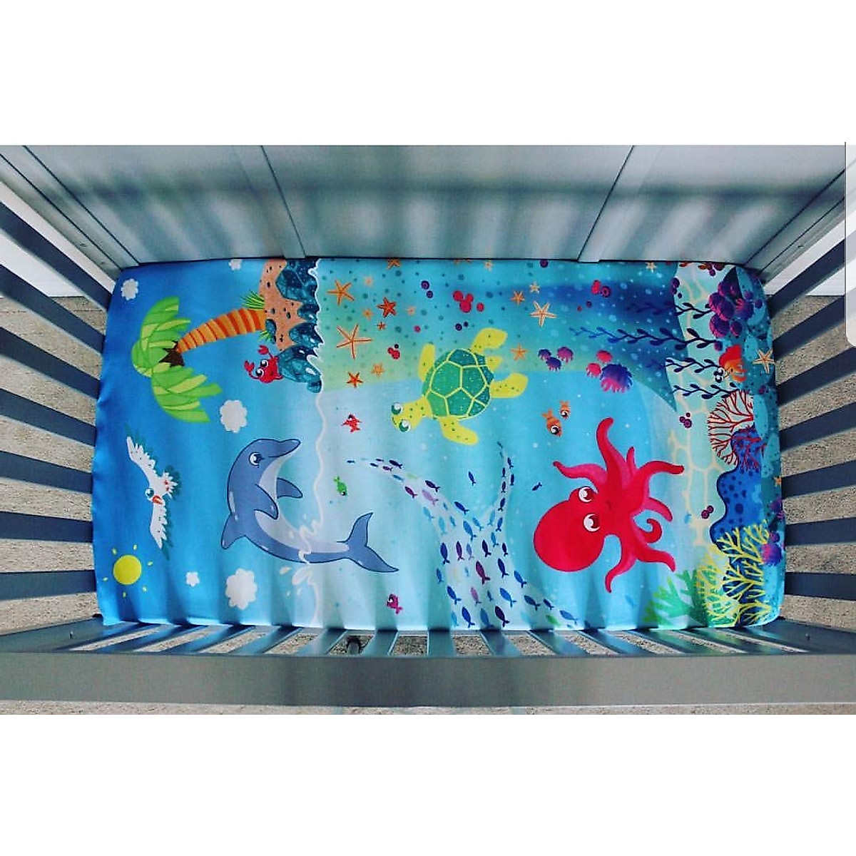 Crib Sheet Set Premium 4 Pack Colorful, Soft Breathable Cotton & Tencel,, Fade Resistant, Fitted Standard Baby/Toddler Mattress Sheets, Gift Set for Baby Boys/Girls