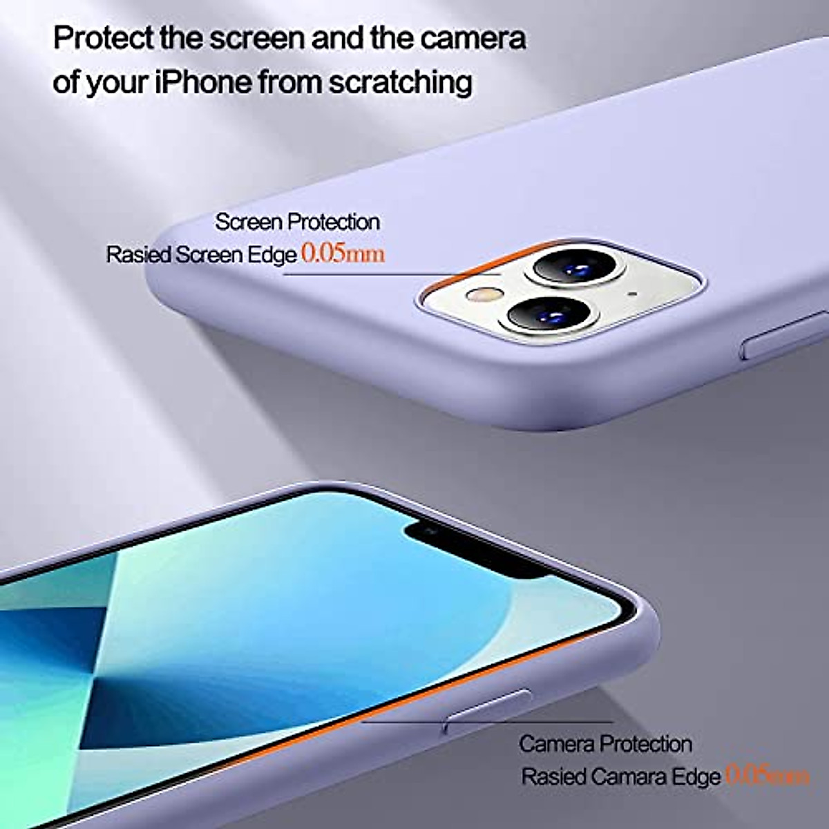 xiusiteli Shockproof iPhone 13 Case with Adjustable Strap Crossbody Nylon Lanyard Anti-Yellow Anti-Scratch Anti-Drop Thin Slim Soft TPU Protective Phone Case Cover for iPhone 13（Purple）