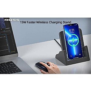 Wireless Charger,15W Certified Fast Wireless Charging Stand,Certified for iPhone 14/4 Plus/14 Pro/13/12/11/X/XS Max, Wireless Charger for Samsung Galaxy S22/S21/S20/S10/S9/S8 (No AC Adapter)