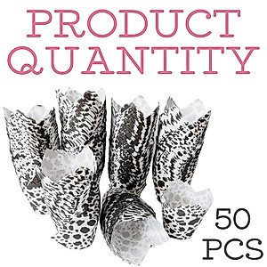 50PCS Cow Tulip Cupcake Liners Cupcake Wrappers Cow Print Baking Cups Muffin Cups Cow Cupcake Cups for Birthday Party Farm Western Party Decorations