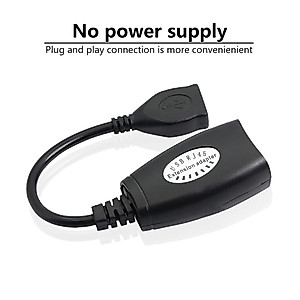 YACSEJAO USB to Ethernet Extender Adapter USB Over RJ45 Ethernet Connector for Cat6/5/5e Extension Cable Adapter up to 165ft (50M)