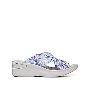 BZees Womens Sahara Slide Sandal Blue Tie Dye Fabric 9.5 M