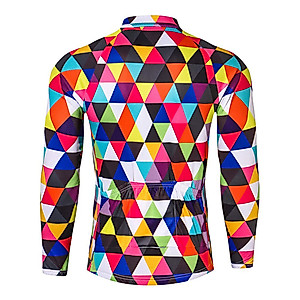Men's Cycling Jersey Long Sleeve Men Bike Shirt Tops Mountain Bicycle Clothing Quick Dry with 3 Pockets