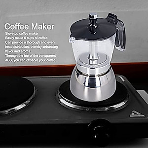 TOTITOM Stovetop Coffee Maker 6 Cup Moka Pot Clear ABS Top Stainless Steel Coffee Making Pot for Home Office Coffee Maker Espresso Maker