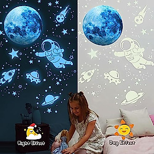 Glowing Stars for Ceiling, 1008 PCS Glow in The Dark Stars,Space Wall Decals Solar System Galaxy Planets Wall Stickers for Kids, Wall Decor for Girls Kids Bedroom Nursery Birthday Party Favor