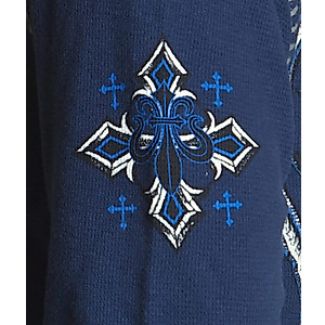 Archaic by Affliction Men's Thermal Shirt Spine Wings Navy M