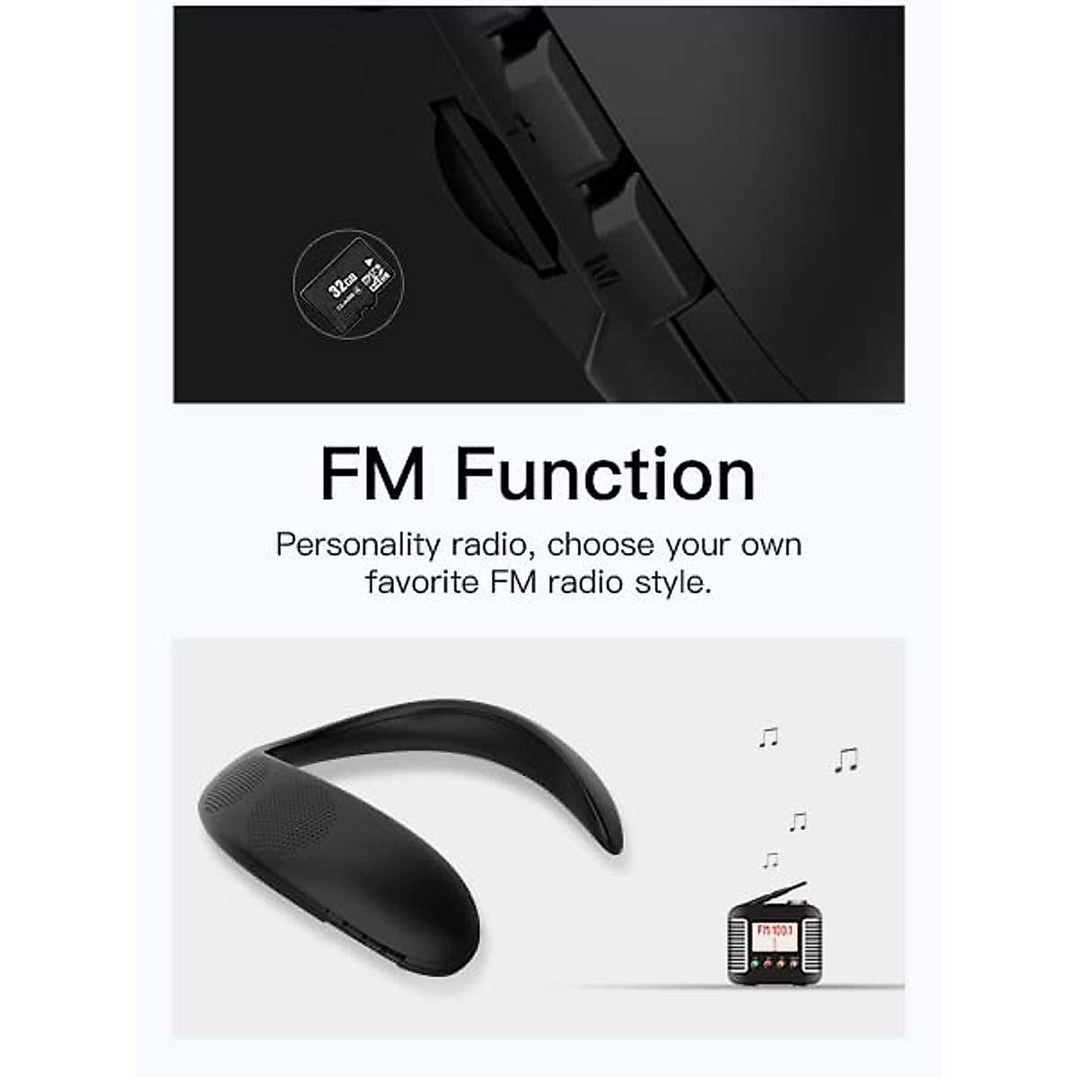 Megadream Wireless 3D Stereo Sound Neck Wearable Speaker with Bluetooth Adapter Transmitter for PS5, Free Up Your Hands & Ears