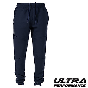 Ultra Performance 3 Pack Fleece Active Tech Joggers for Men, Mens Sweatpants with Zipper Pockets